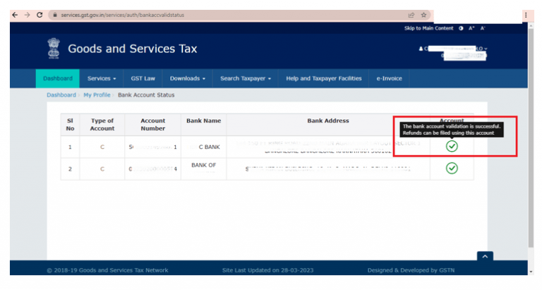 All about Bank Validation Status on GST Portal - Enterslice
